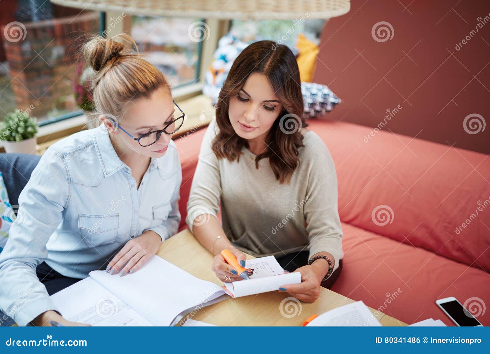 Working hard together stock photo. Image of cafe, informations - 80341486