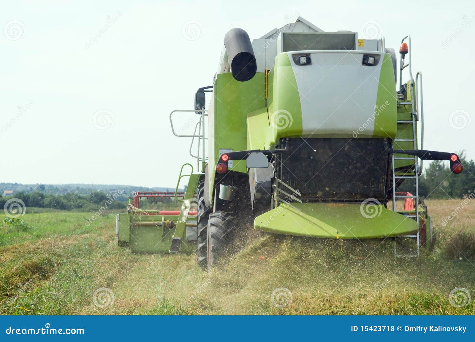 Working Harvesting Combine in Field Stock Photo - Image of transport ...