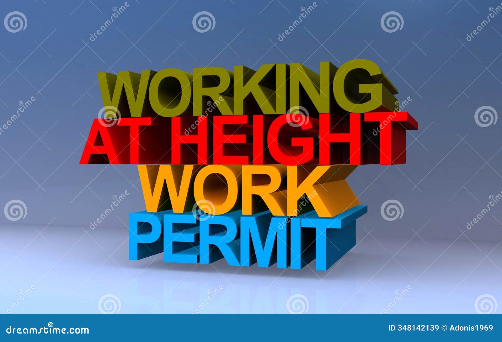 Working at Height Work Permit on Blue Stock Illustration - Illustration ...