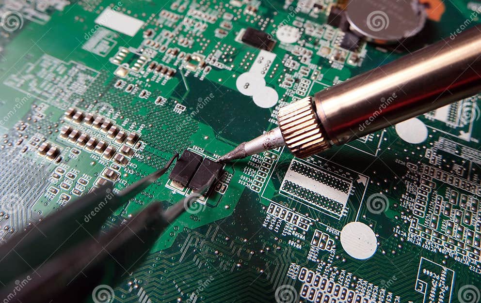 Working on Hi-tech Electronic Devices Stock Photo - Image of ...
