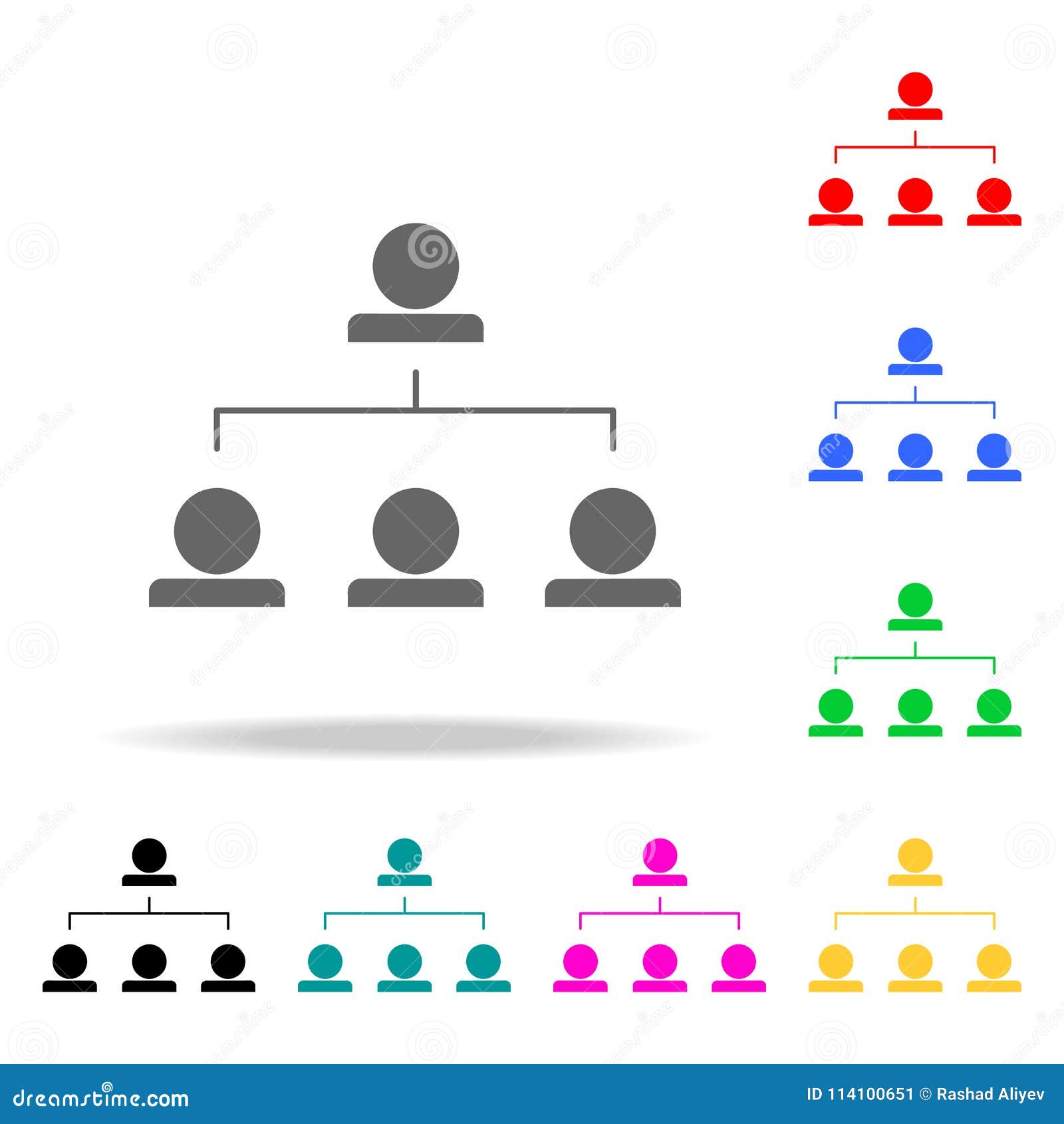 Working Hierarchy Icon. Elements of Teamwork Multi Colored Icons ...