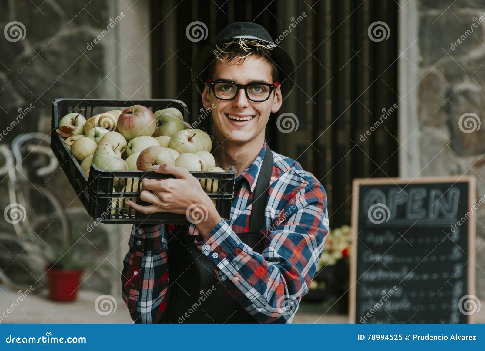 Working in His Small Business of Fruit Stock Image - Image of ...