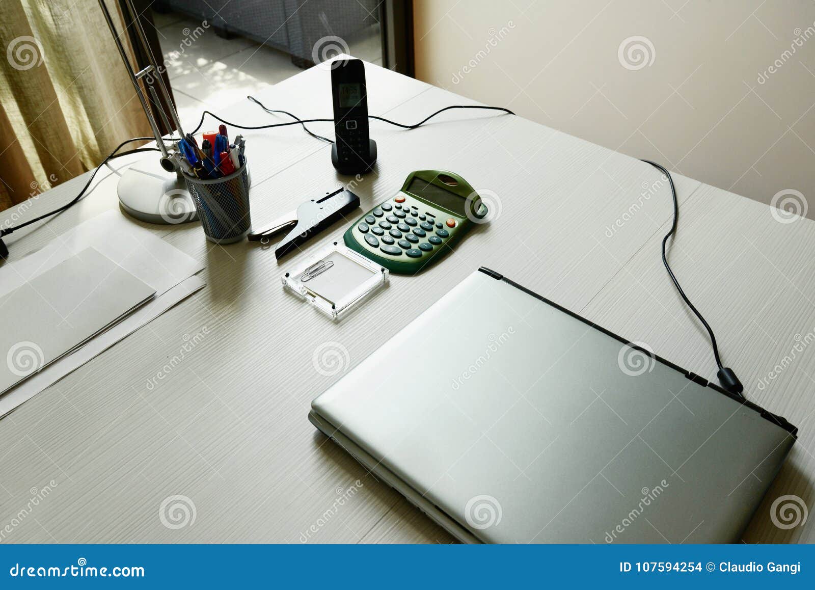 Working at Home on a Clean Desk Stock Photo - Image of global, home ...