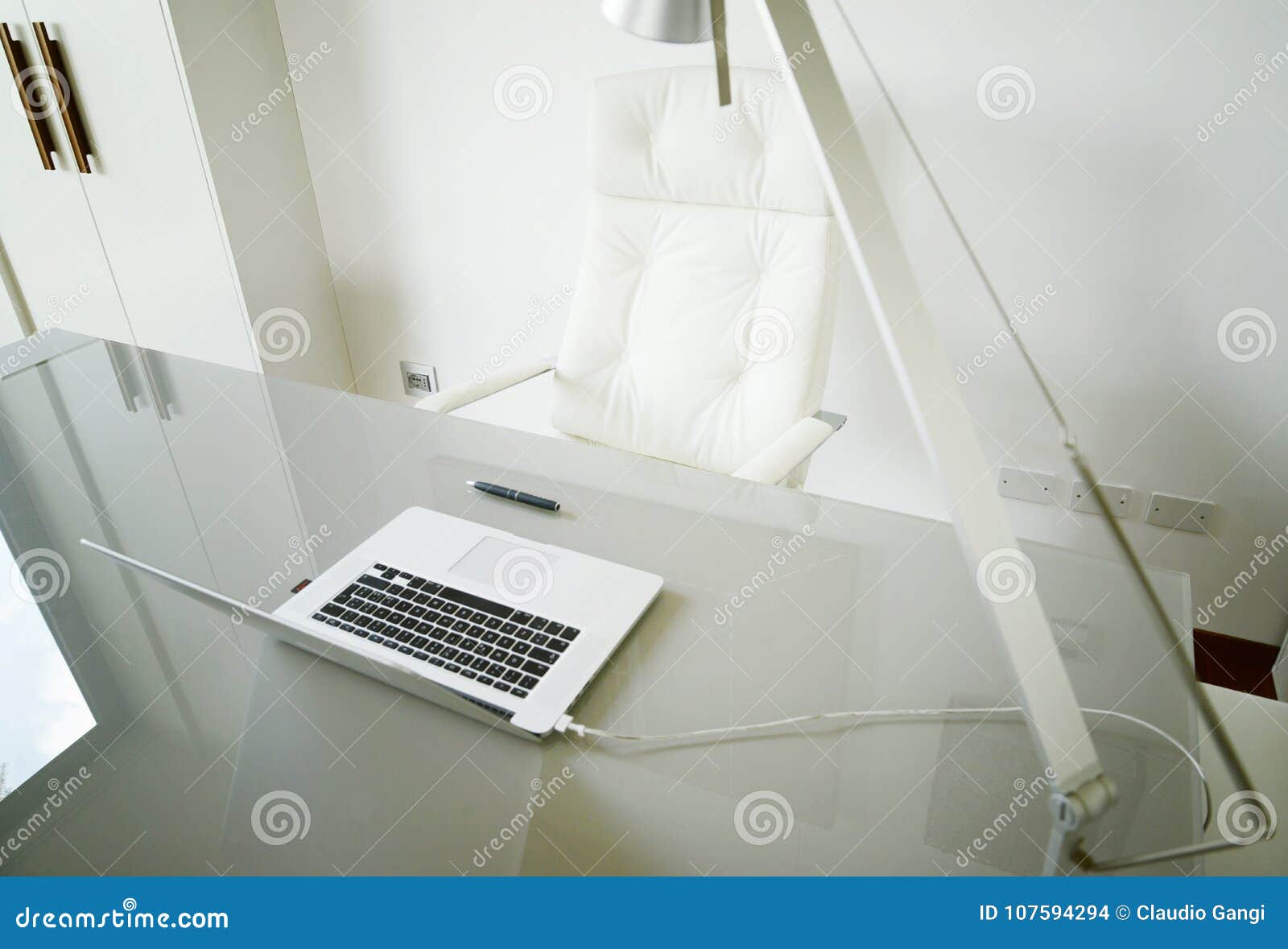 Working at Home on a Clean Desk Stock Photo - Image of modern ...