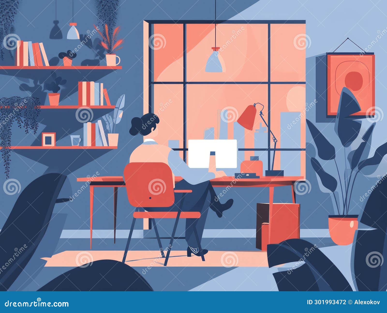 Working at Home. Freelance, Remote Work, Self-isolation Concept Stock ...