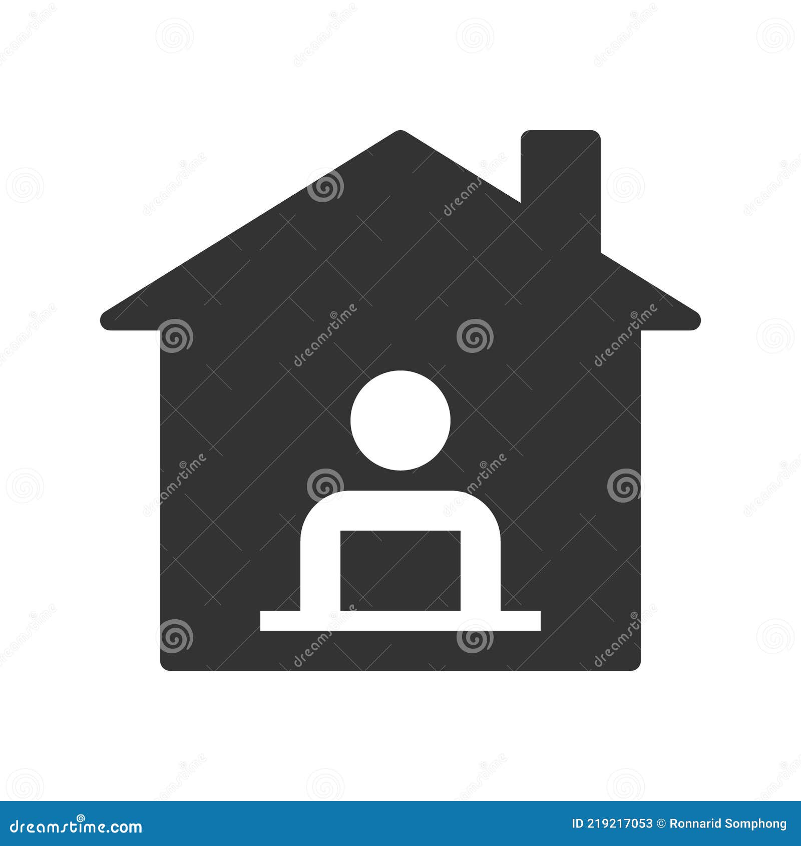 Working for Home Icon Vector Stock Vector - Illustration of company ...