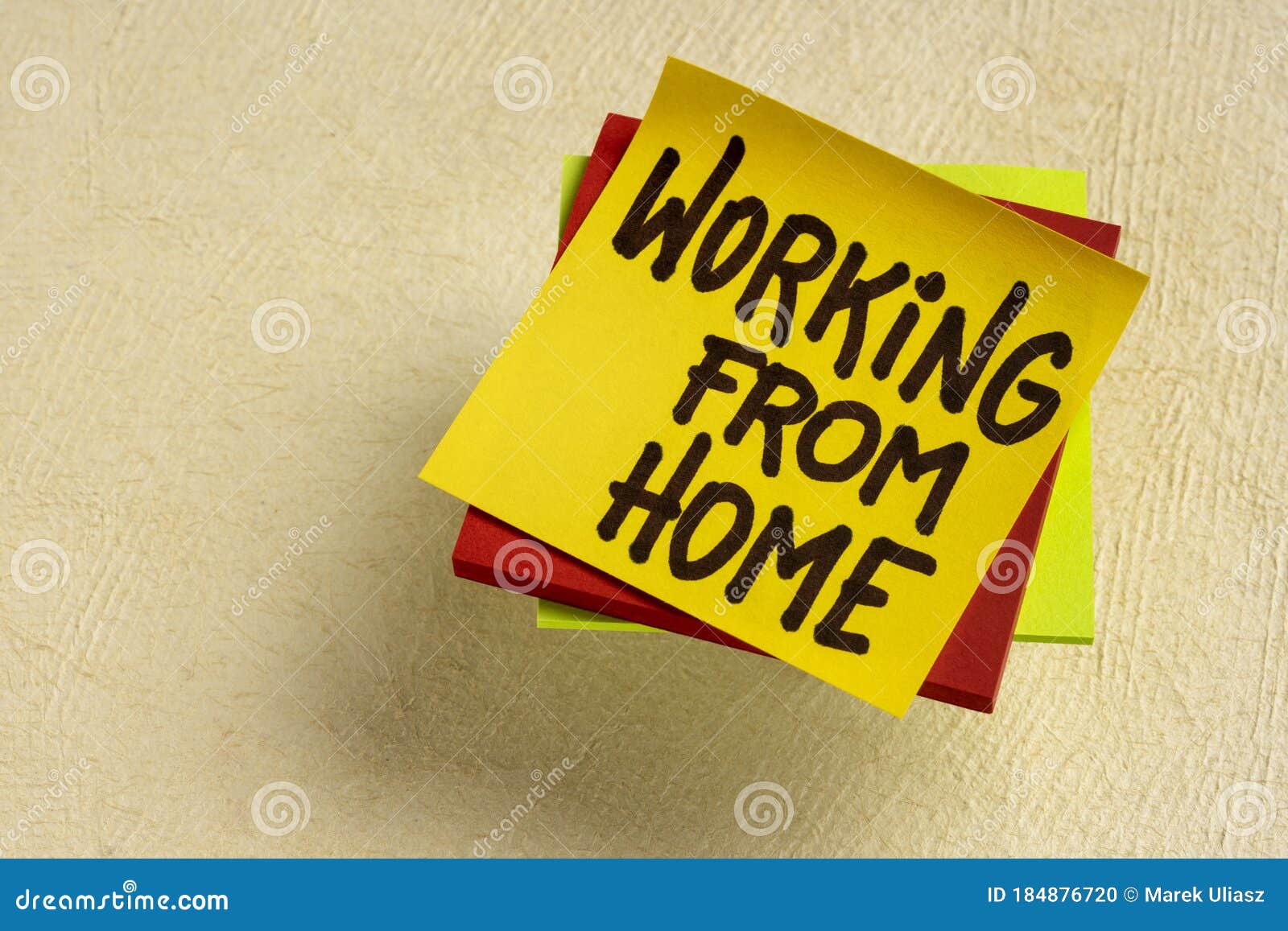 Working from Home Note - WFH and Telecommute Concept Stock Photo ...