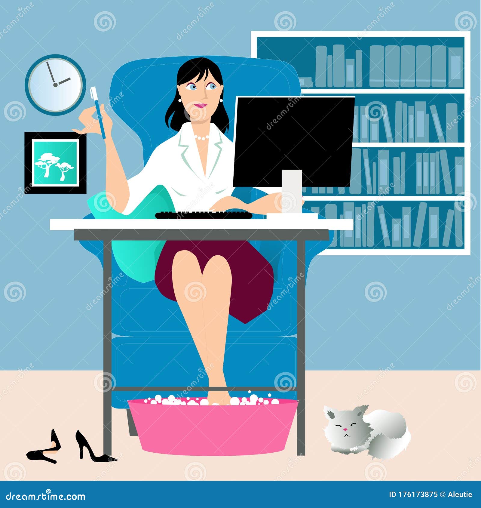 Working from Home during Quarantine Stock Vector - Illustration of ...