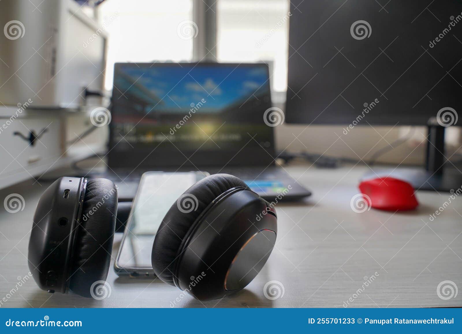 Working from Home and Remote Access Concept. Office at Home with ...