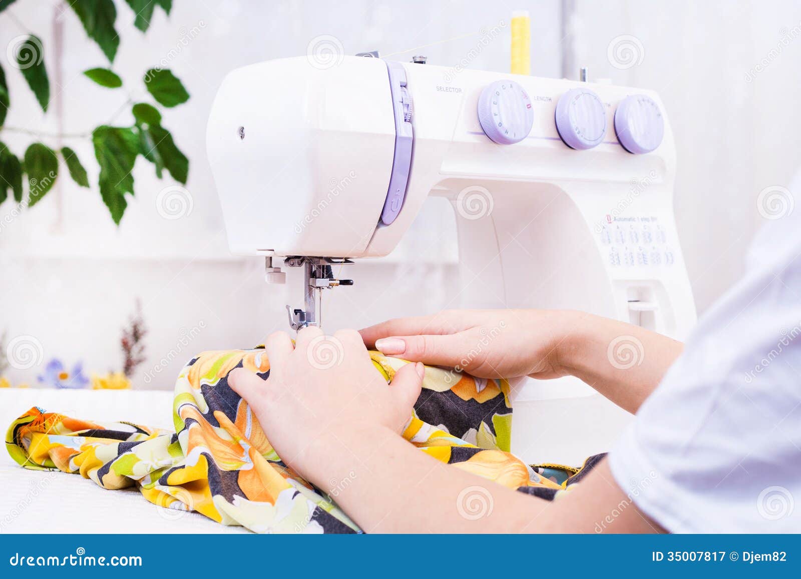 Working from Home, a Tailor at Work. Stock Image - Image of needlework ...