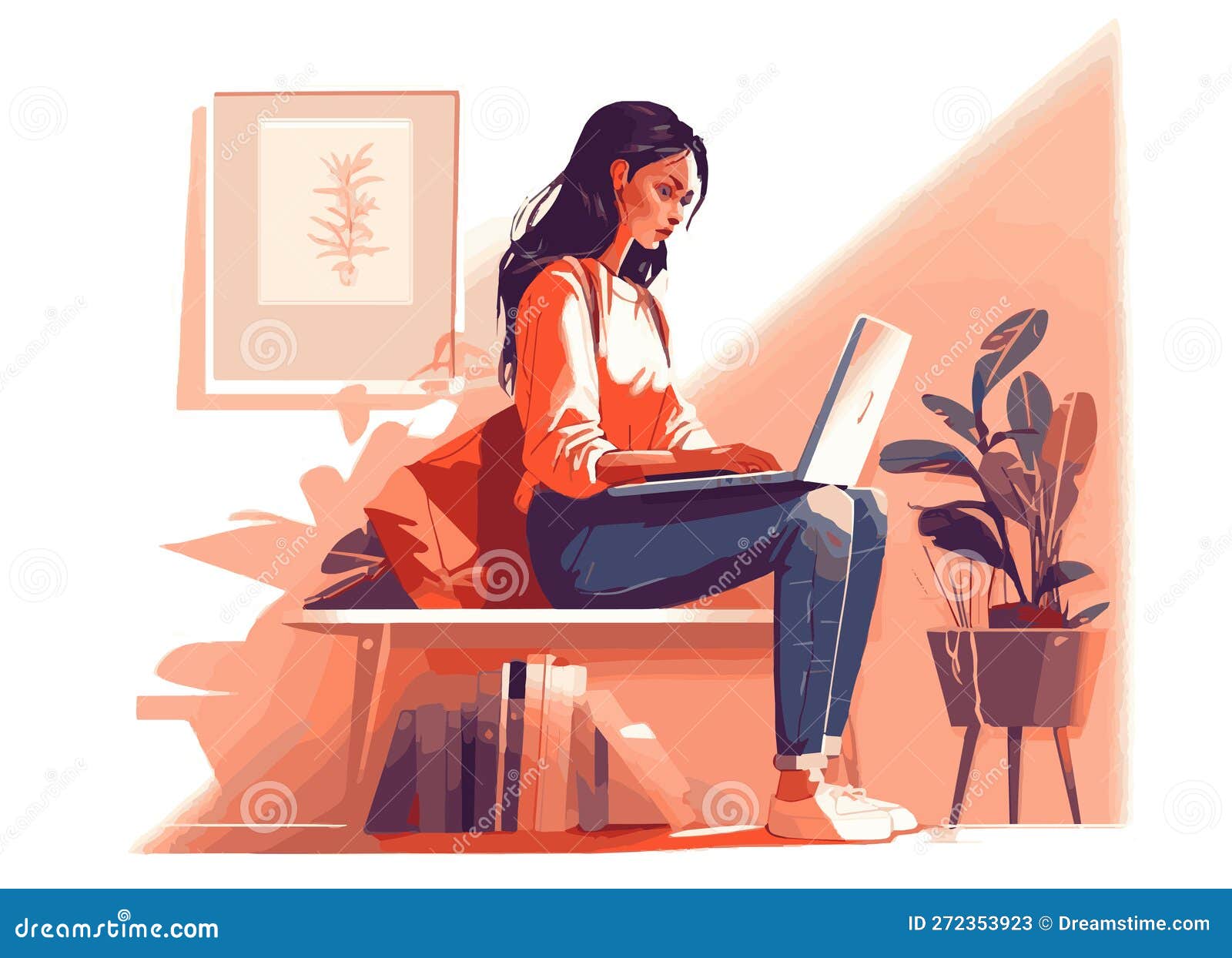 Working from Home WFH Concept Vector Illustration Stock Vector ...