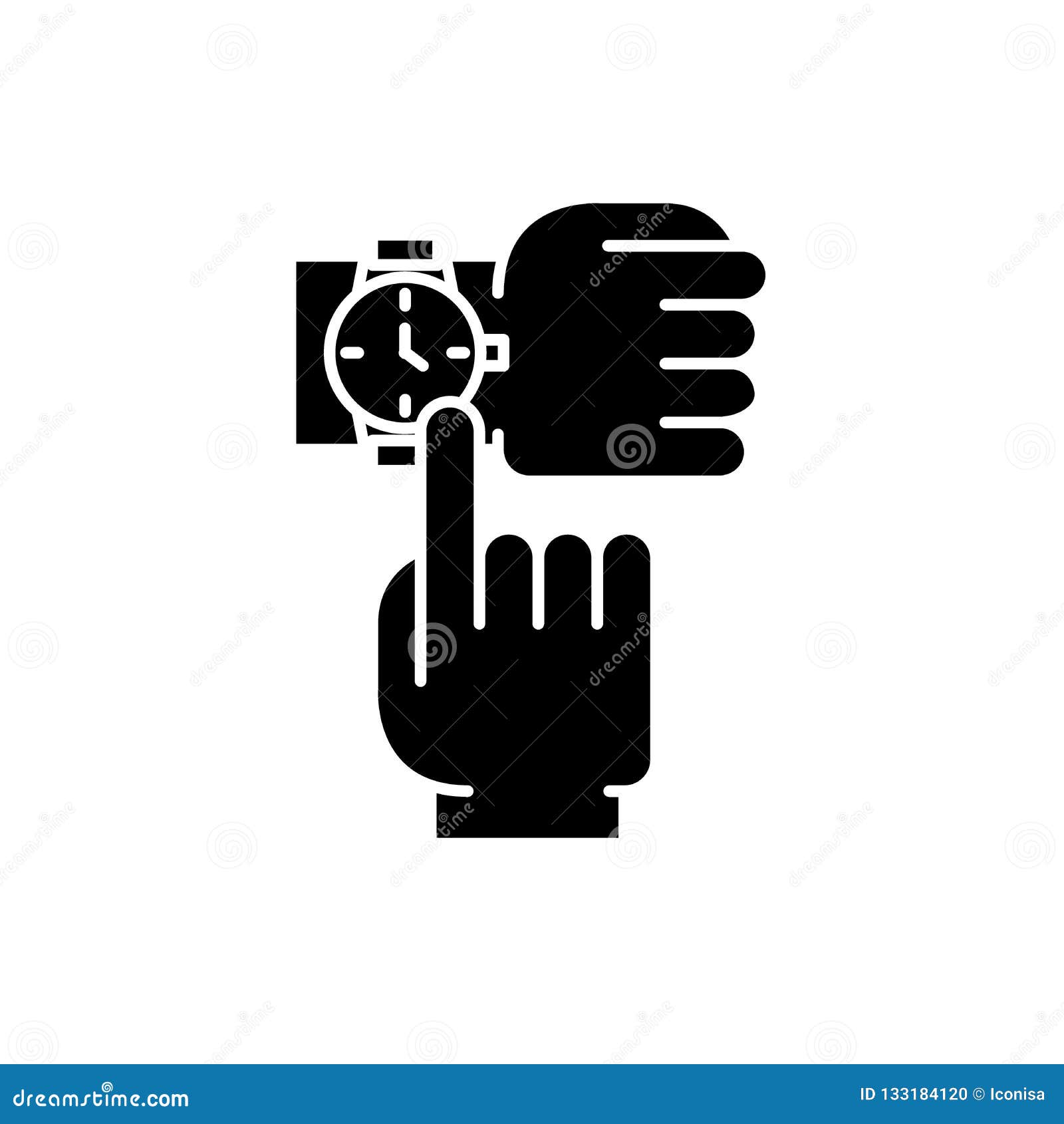 Working Hours Black Icon, Vector Sign on Isolated Background. Working ...