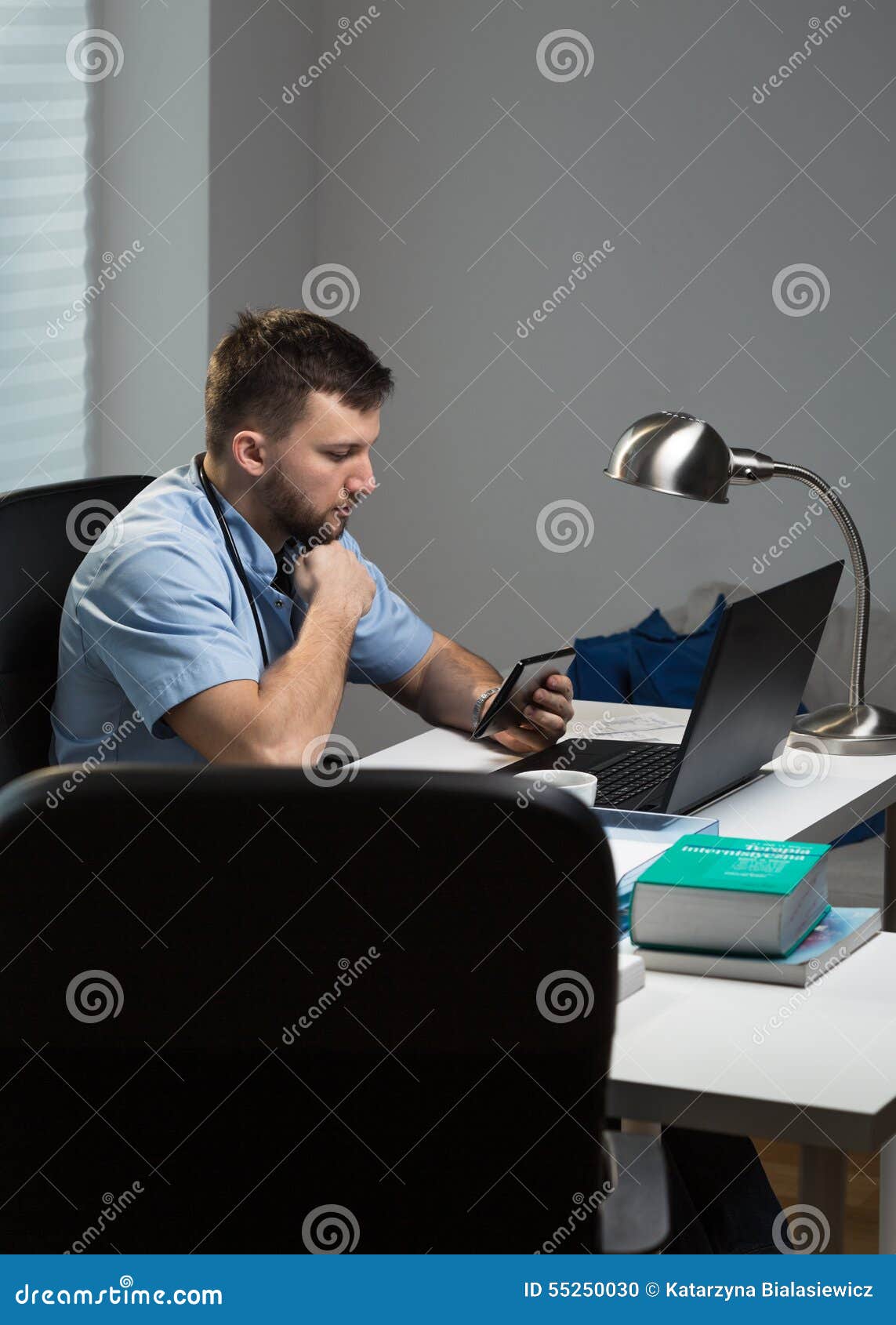 Working after hours stock photo. Image of document, chair - 55250030