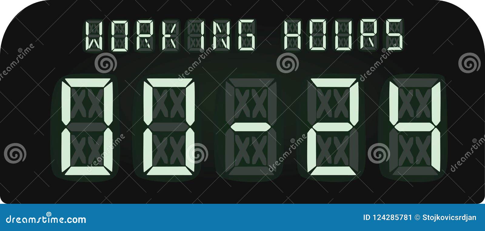 Working Hours Electronic Display Stock Vector - Illustration of working ...