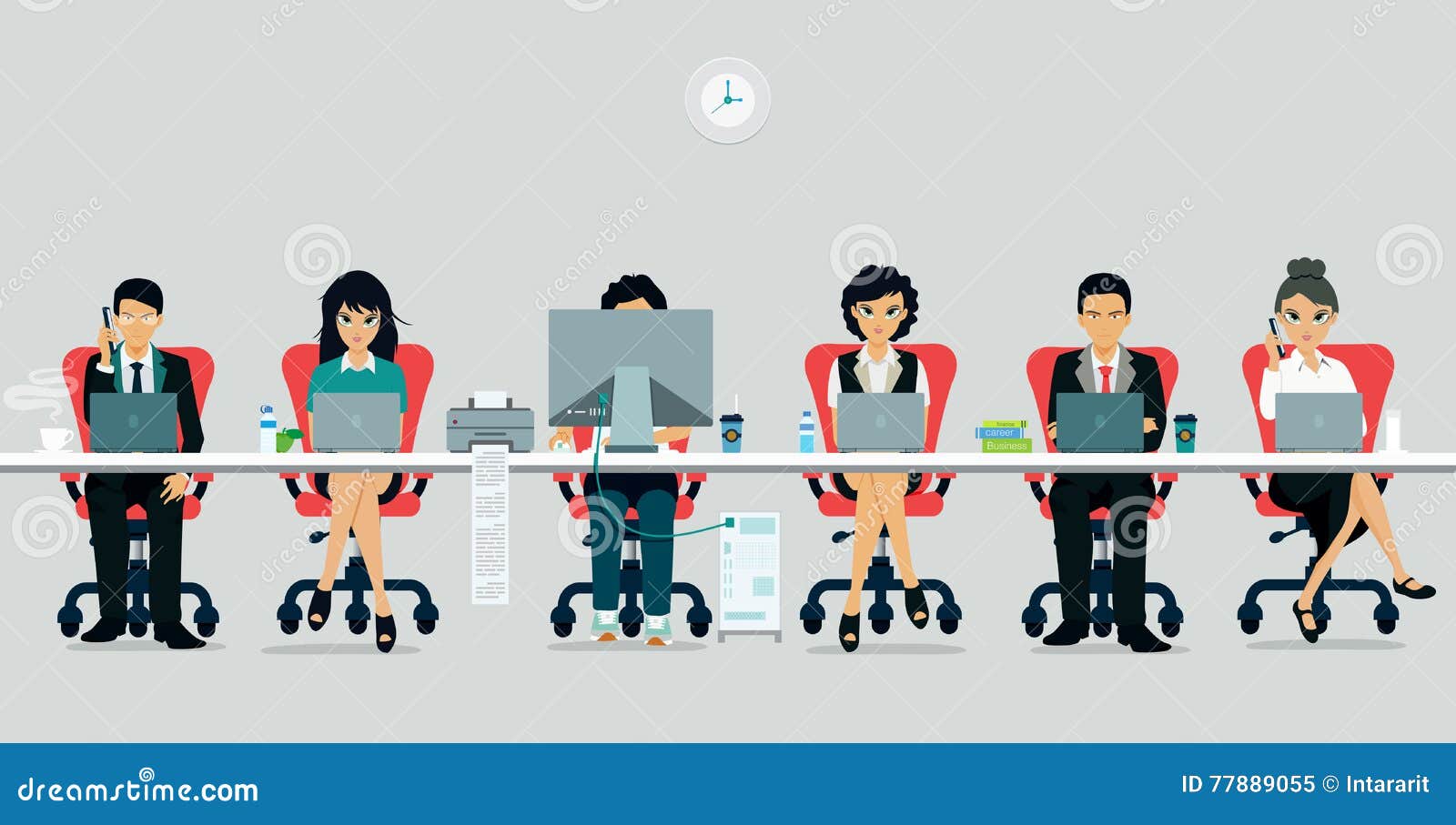 Working hours stock vector. Illustration of communication - 77889055