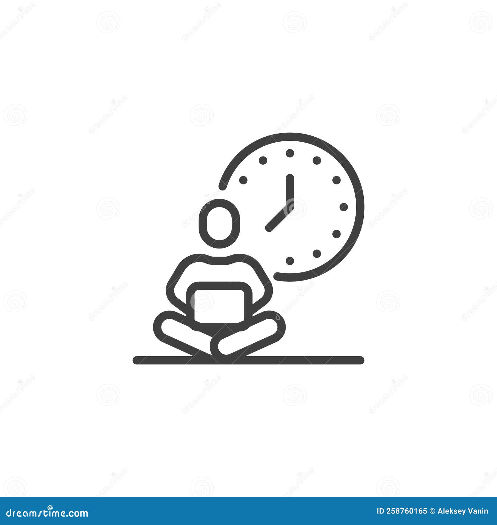 Working hours line icon stock vector. Illustration of vector - 258760165