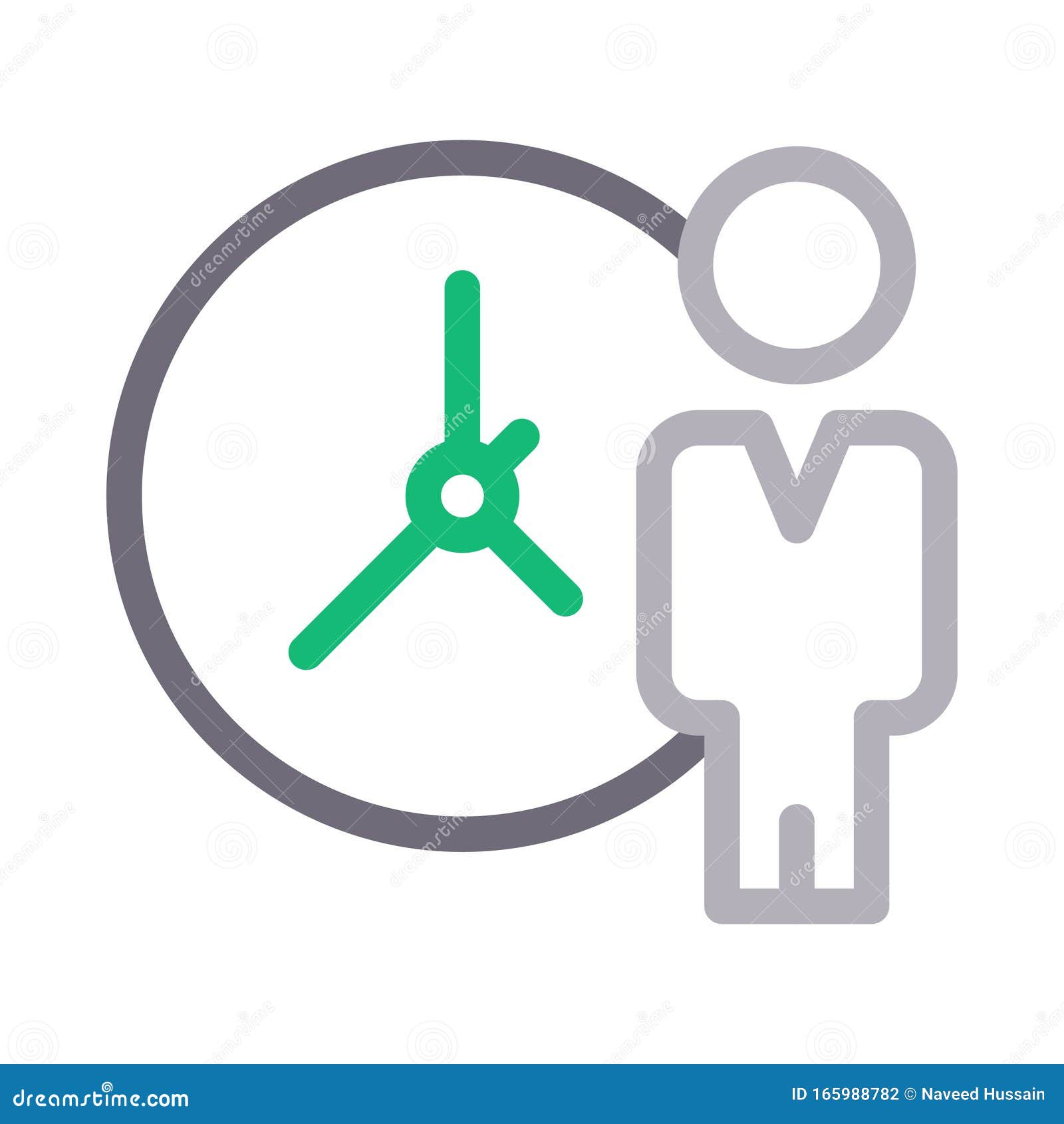 Working Hours Vector Color Line Icon Stock Illustration - Illustration ...