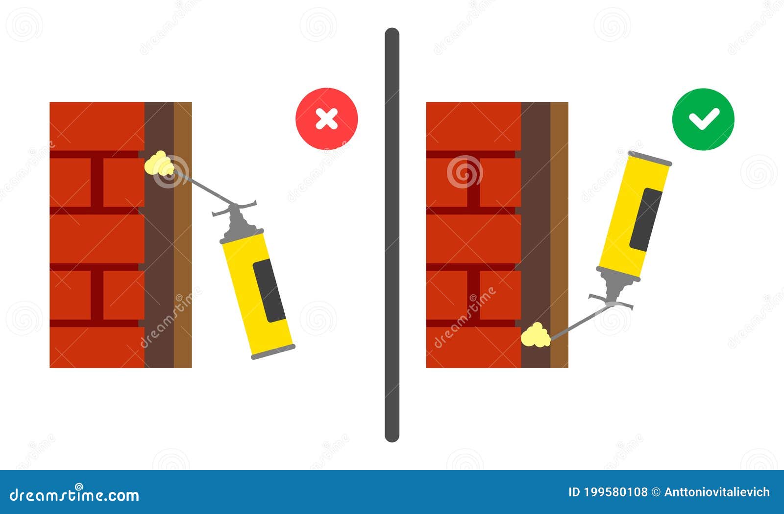 Yellow Polyurethane Mounting Foam Packaging Tube With Foam Gun Icon ...