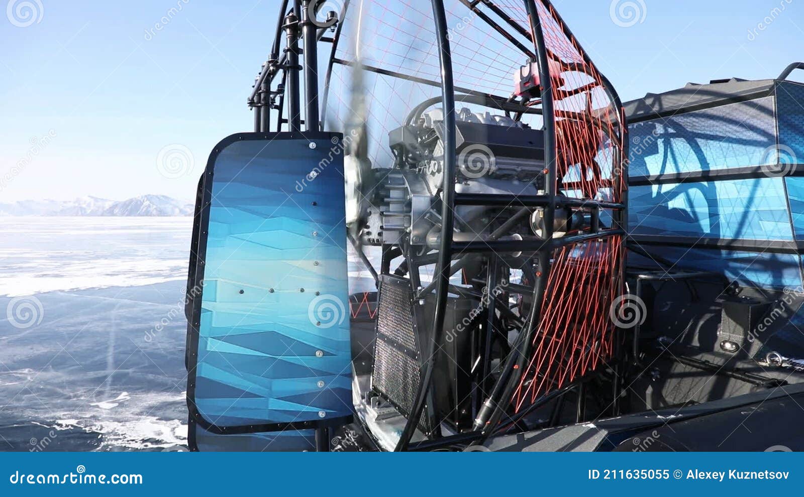 Working Hovercraft Engine with Rotating Propeller Blades Stock Video ...