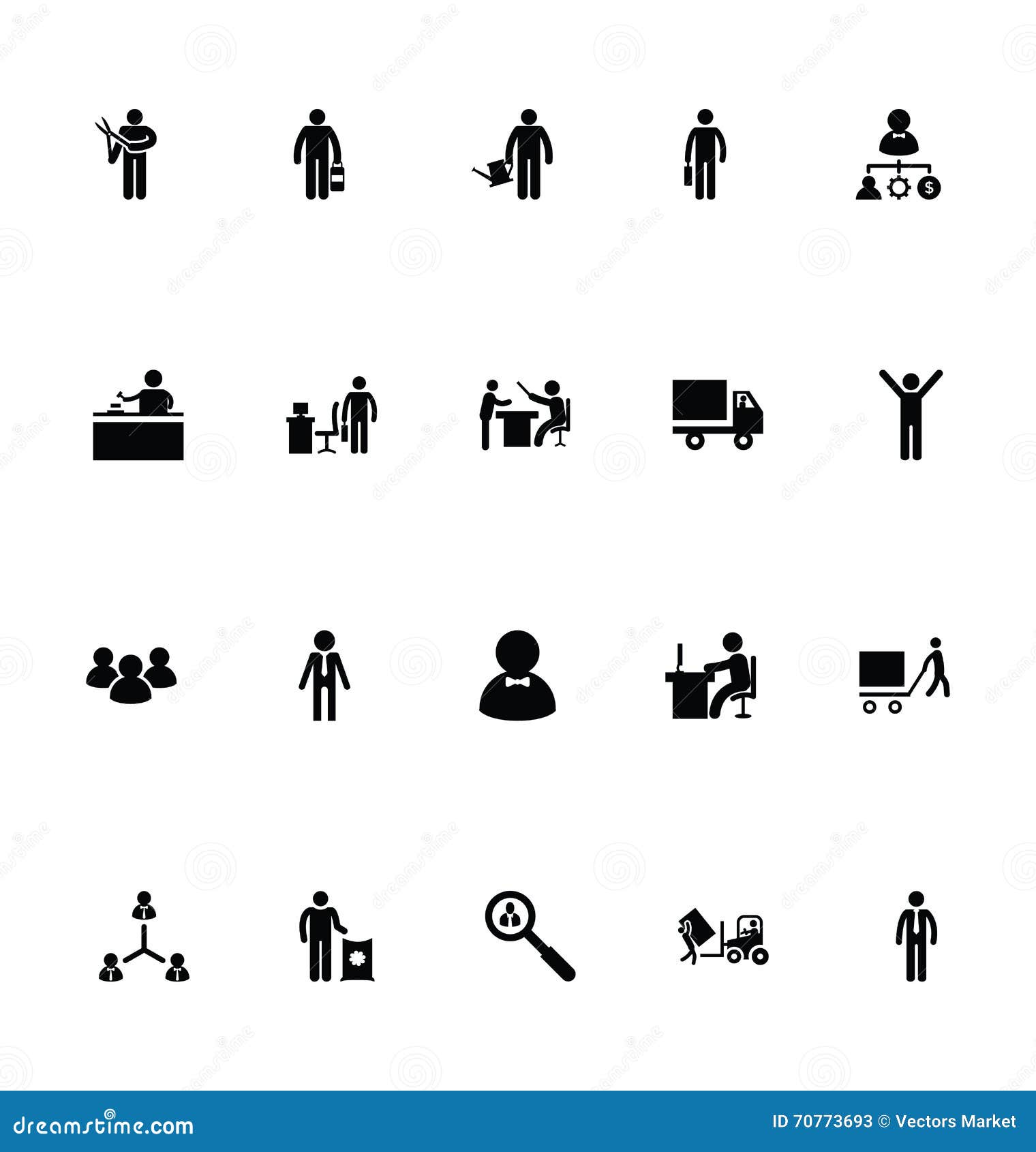 Working Human Vector Icons 4 Stock Illustration - Illustration of ...