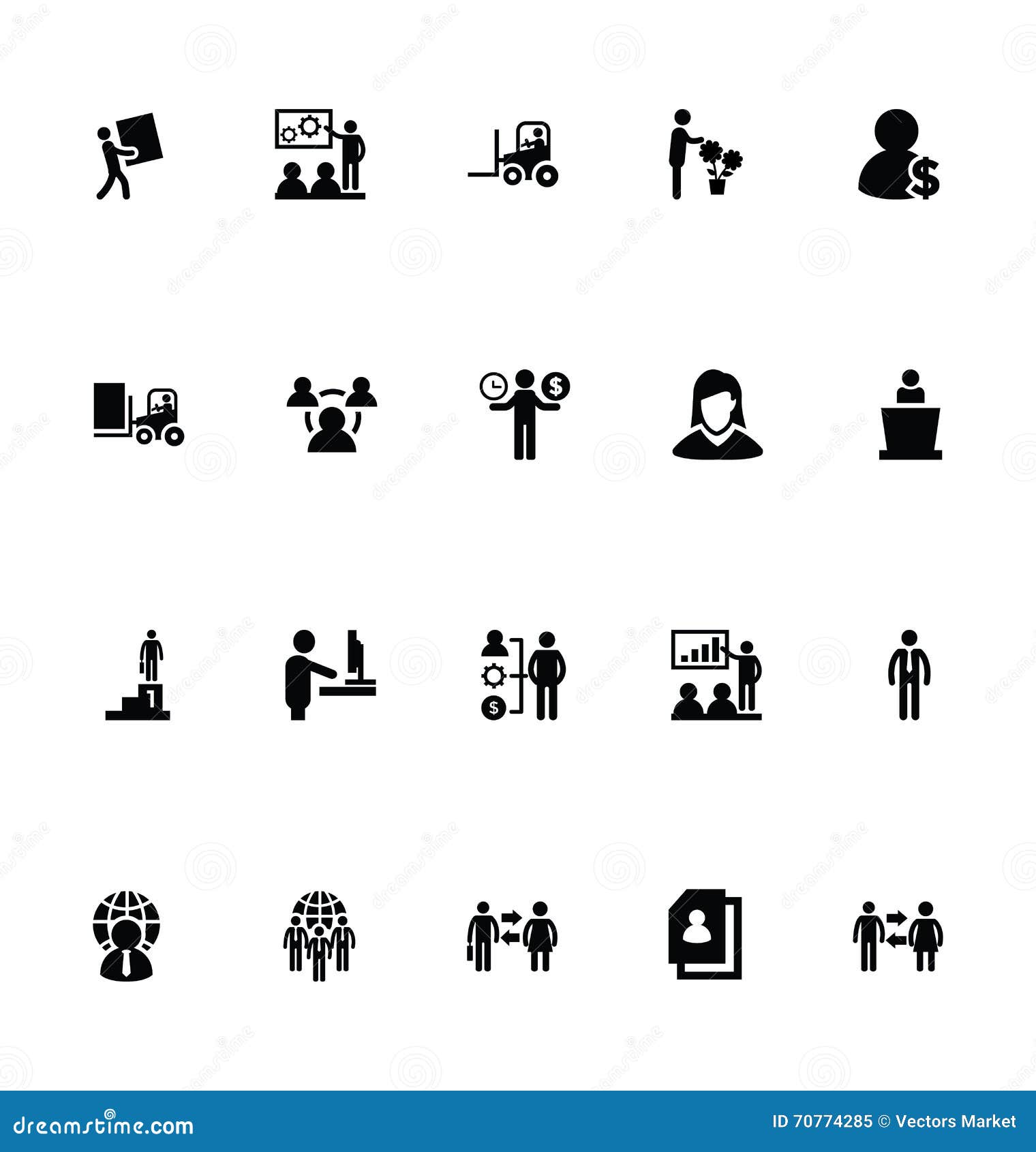Working Human Vector Icons 1 Stock Illustration - Illustration of ...