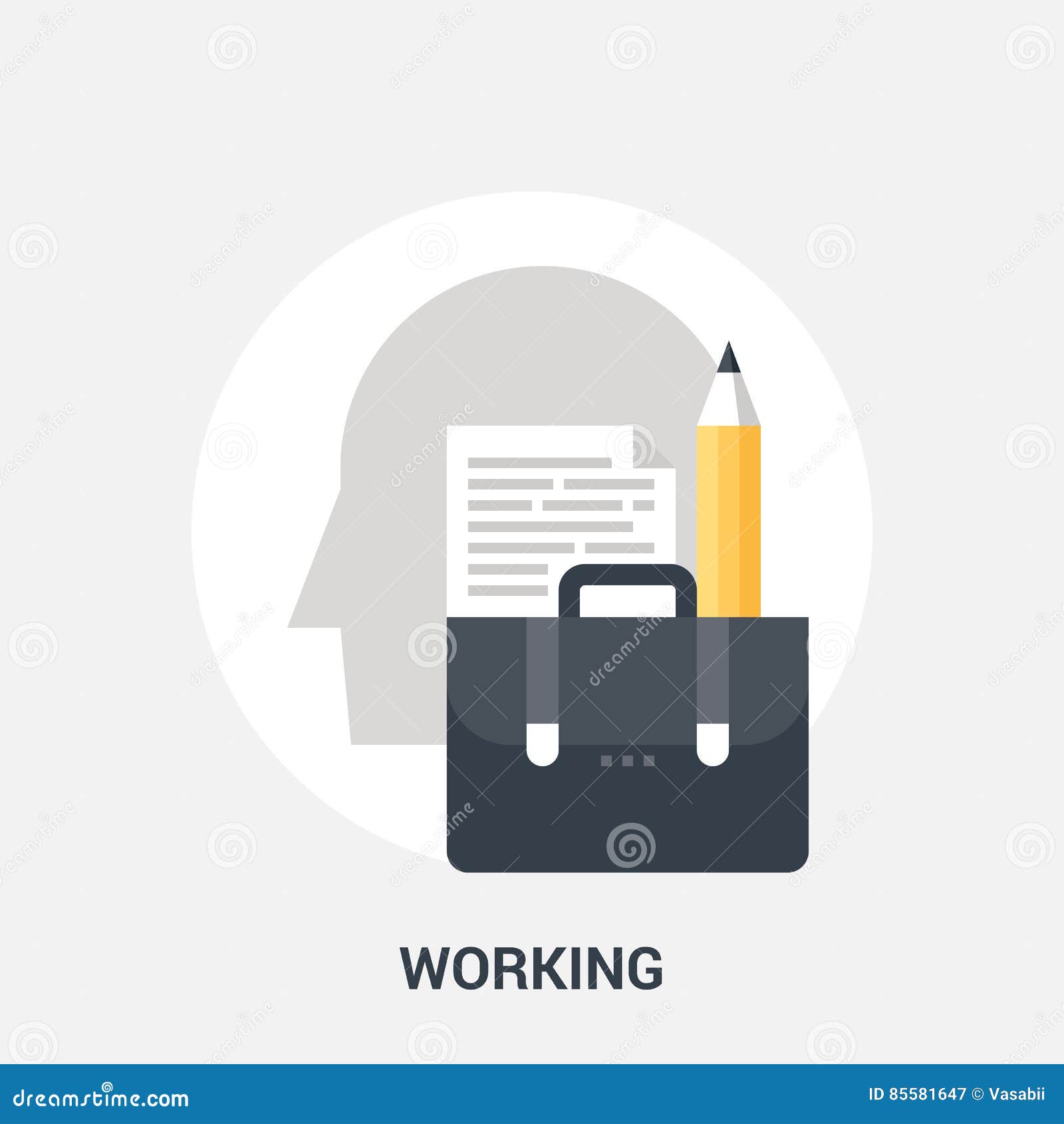 Working icon concept stock vector. Illustration of flat - 85581647