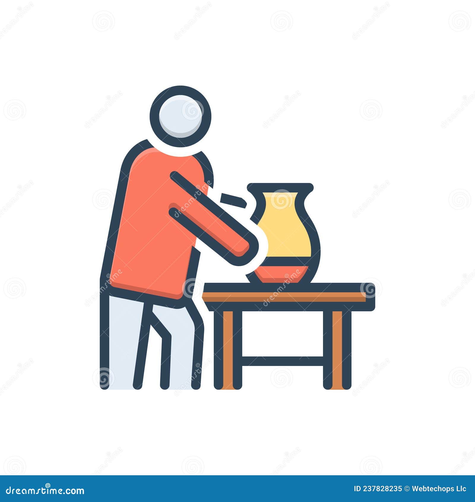 Color Illustration Icon for Working, Put and House Stock Illustration ...
