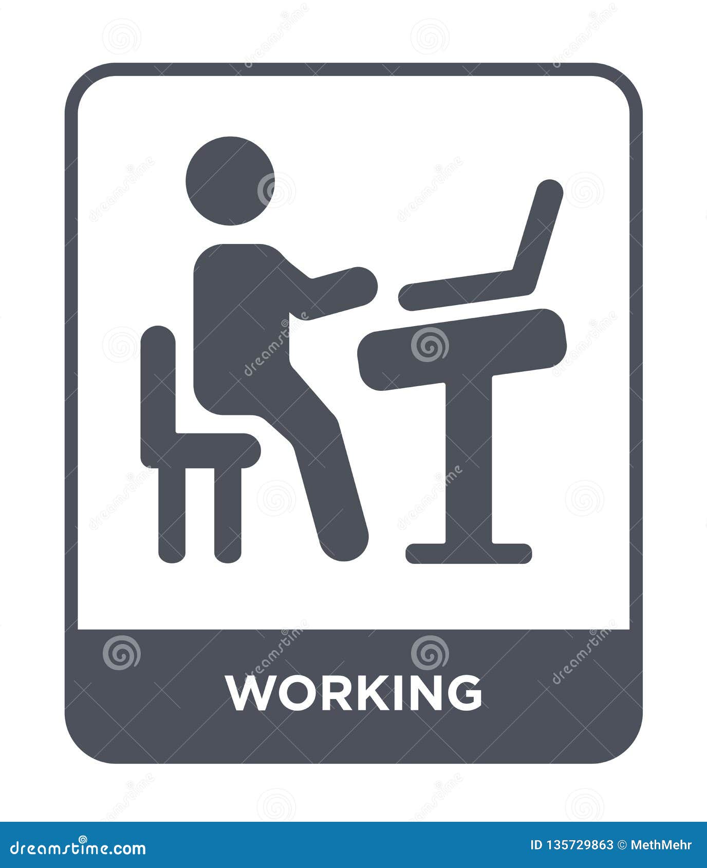 Working Icon in Trendy Design Style. Working Icon Isolated on White ...