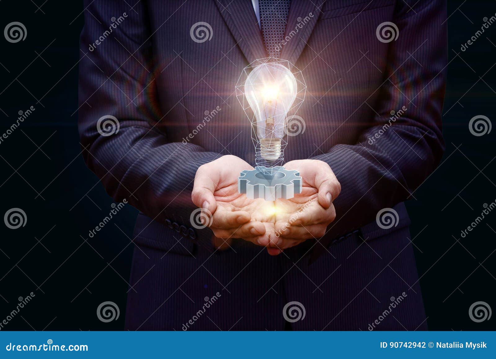Working idea in hand. stock photo. Image of human, creativity - 90742942