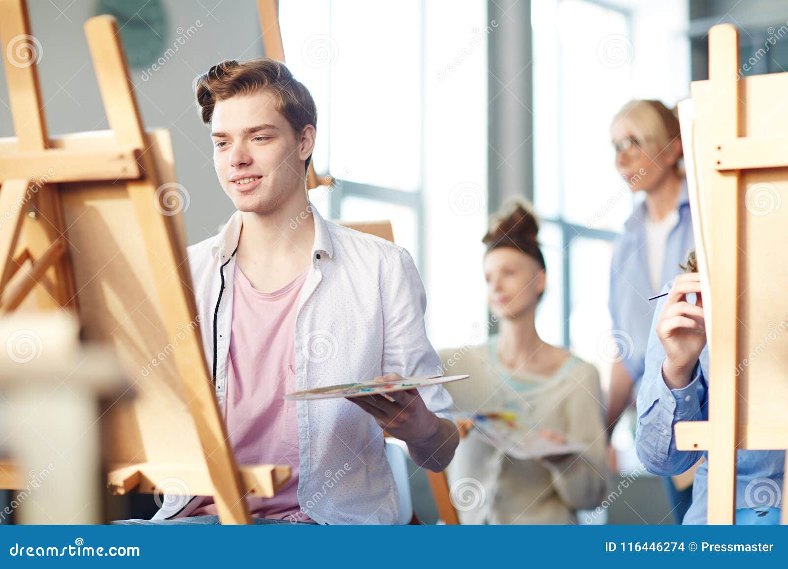 Working individually stock photo. Image of artist, painter - 116446274