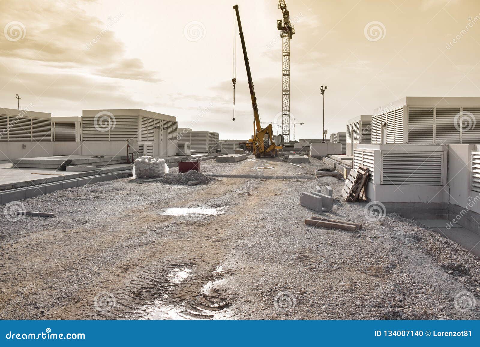 Working Inside a Construction Site Stock Photo - Image of machinery ...