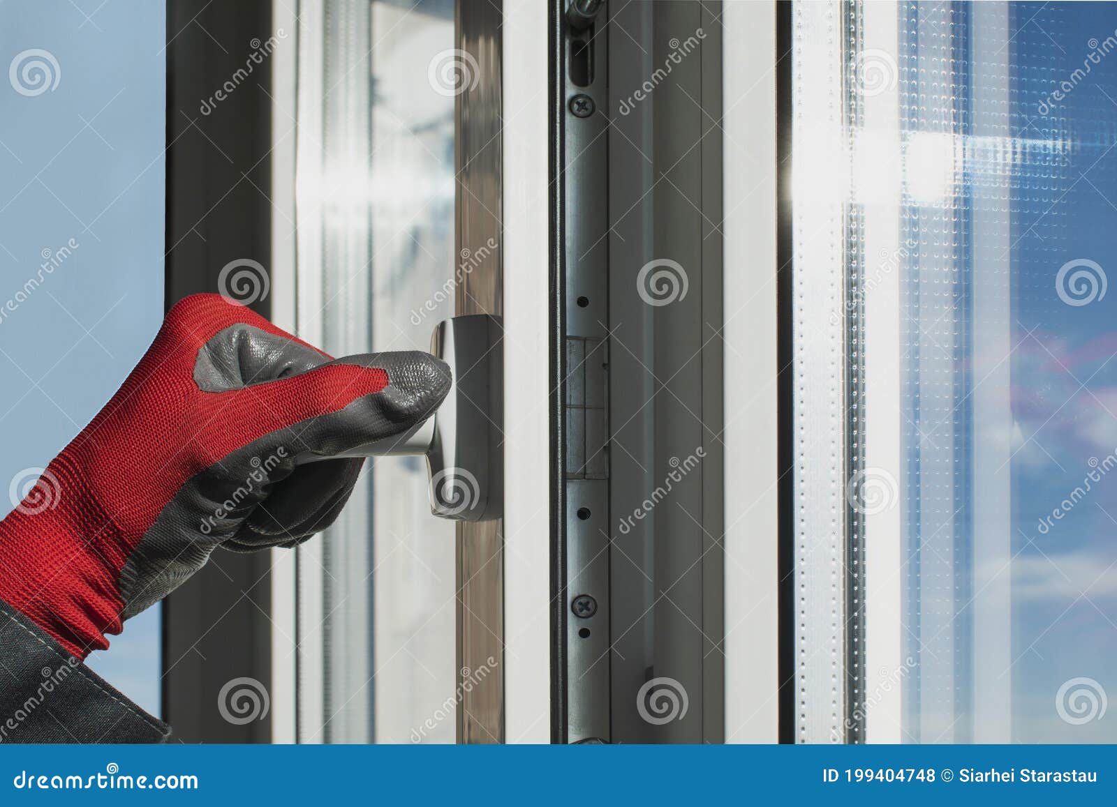 A Working Installer Assembles The Window Frame Royalty-Free Stock Photo ...