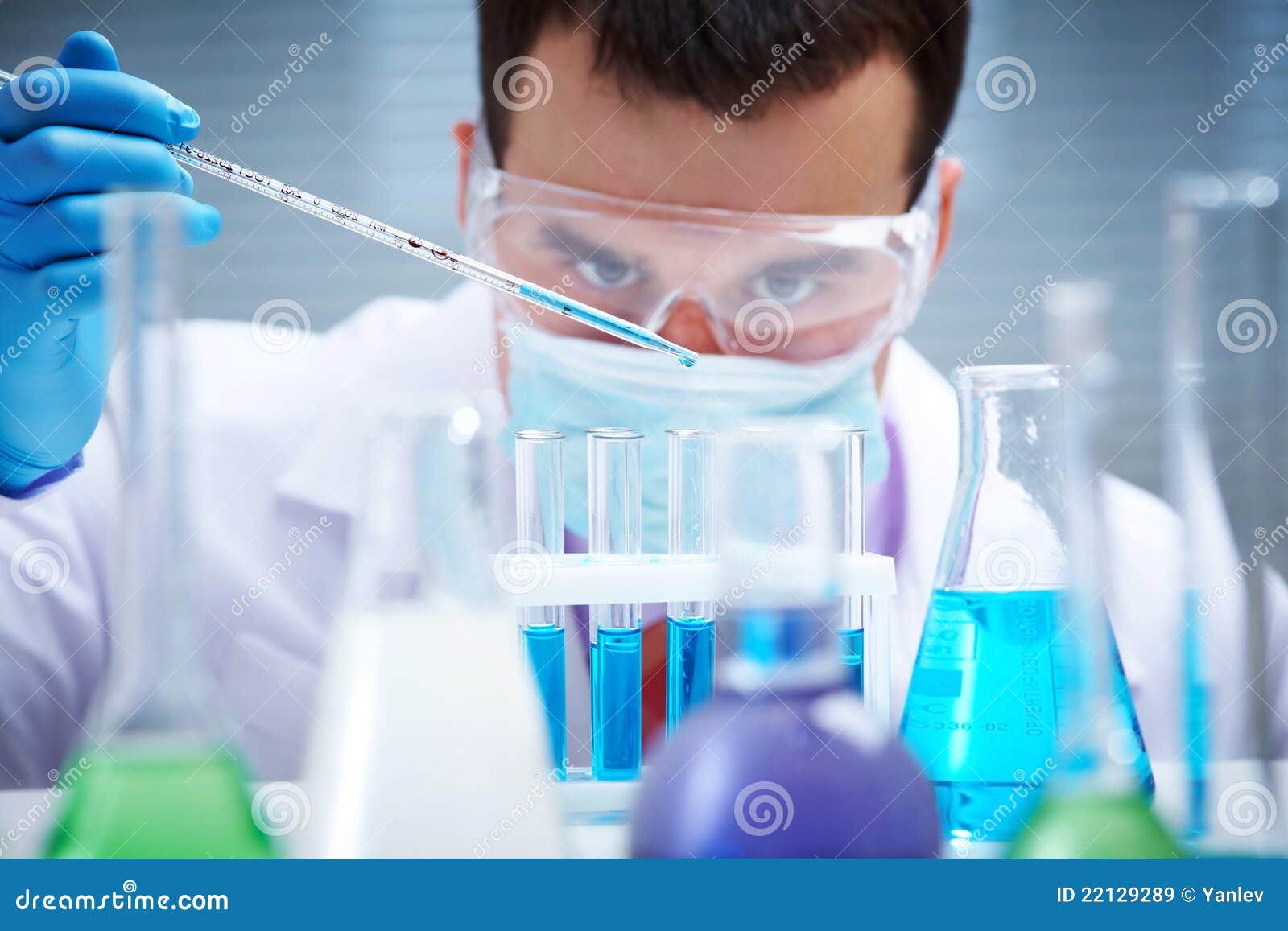 Working in the laboratory stock image. Image of education - 22129289