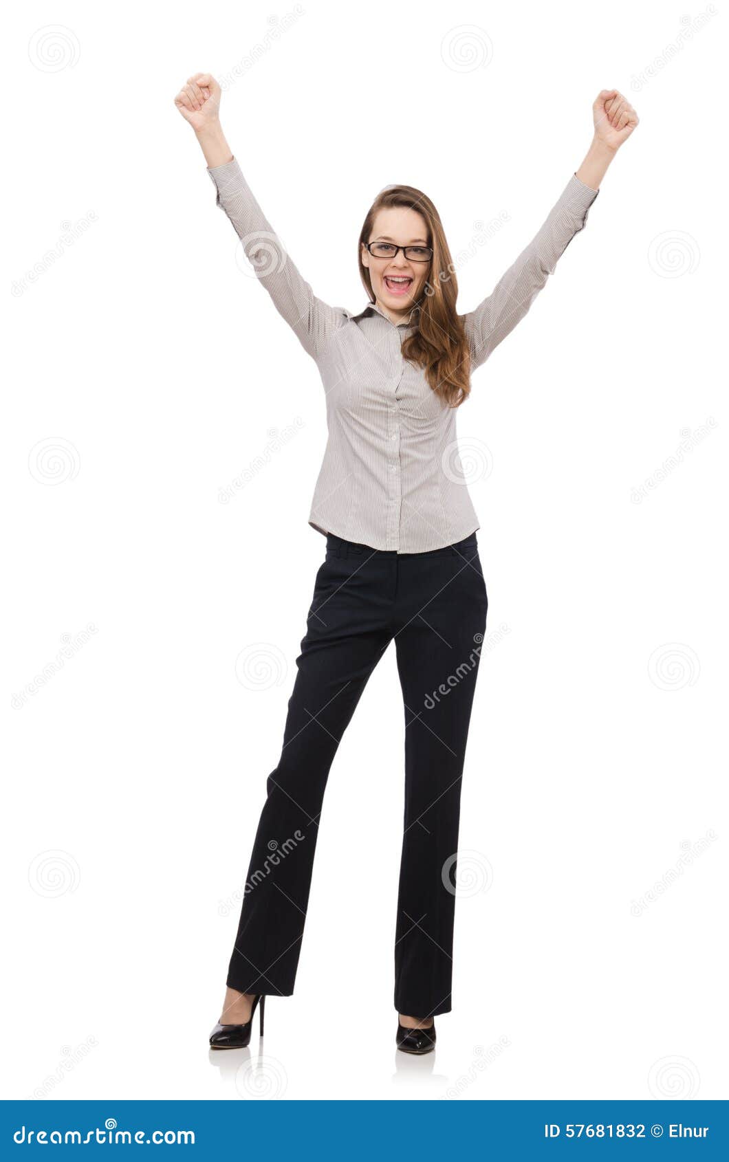 Working Lady Isolated on White Stock Photo - Image of lady, official ...