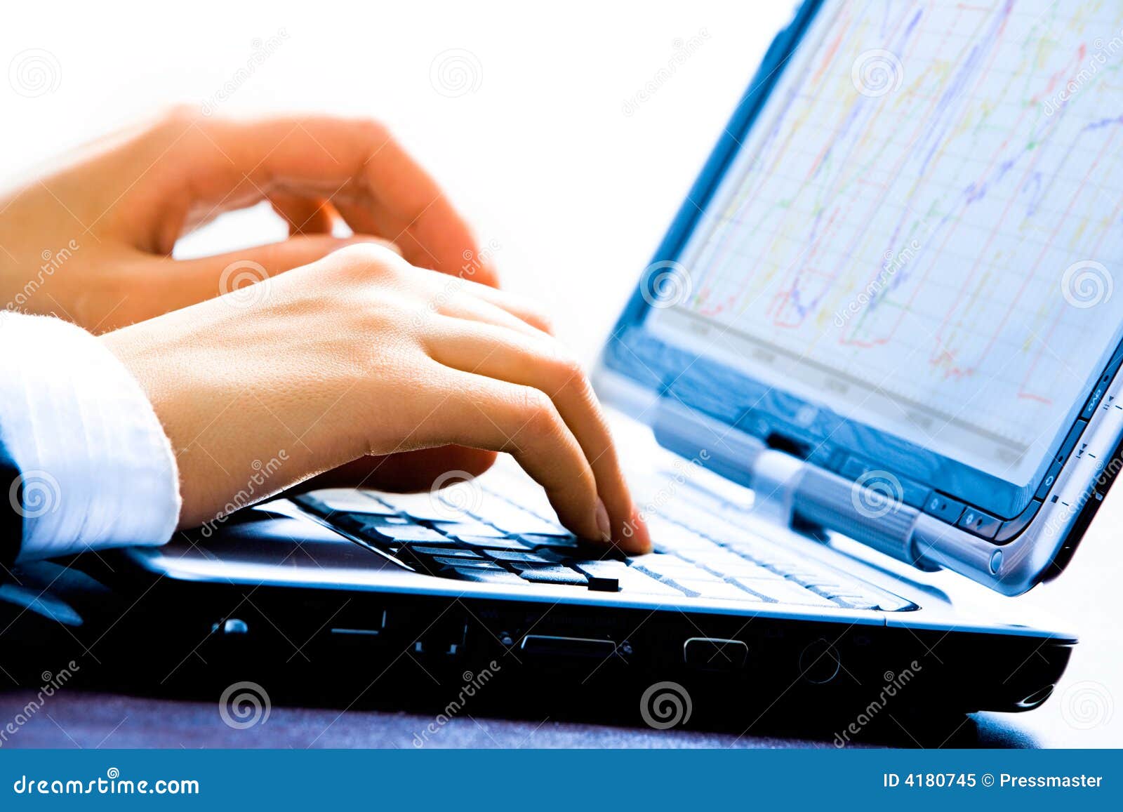 Working on the laptop stock image. Image of closeup, objects - 4180745