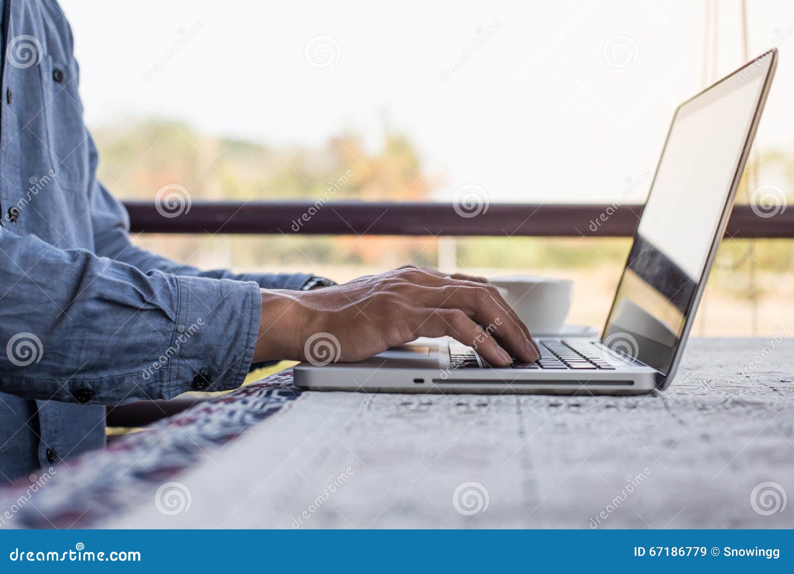 Working on Laptop, Close Up of Hands of Business Man. Stock Image ...