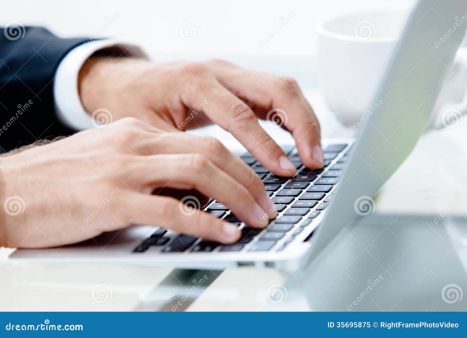 Working with laptop stock image. Image of close, employee - 35695875