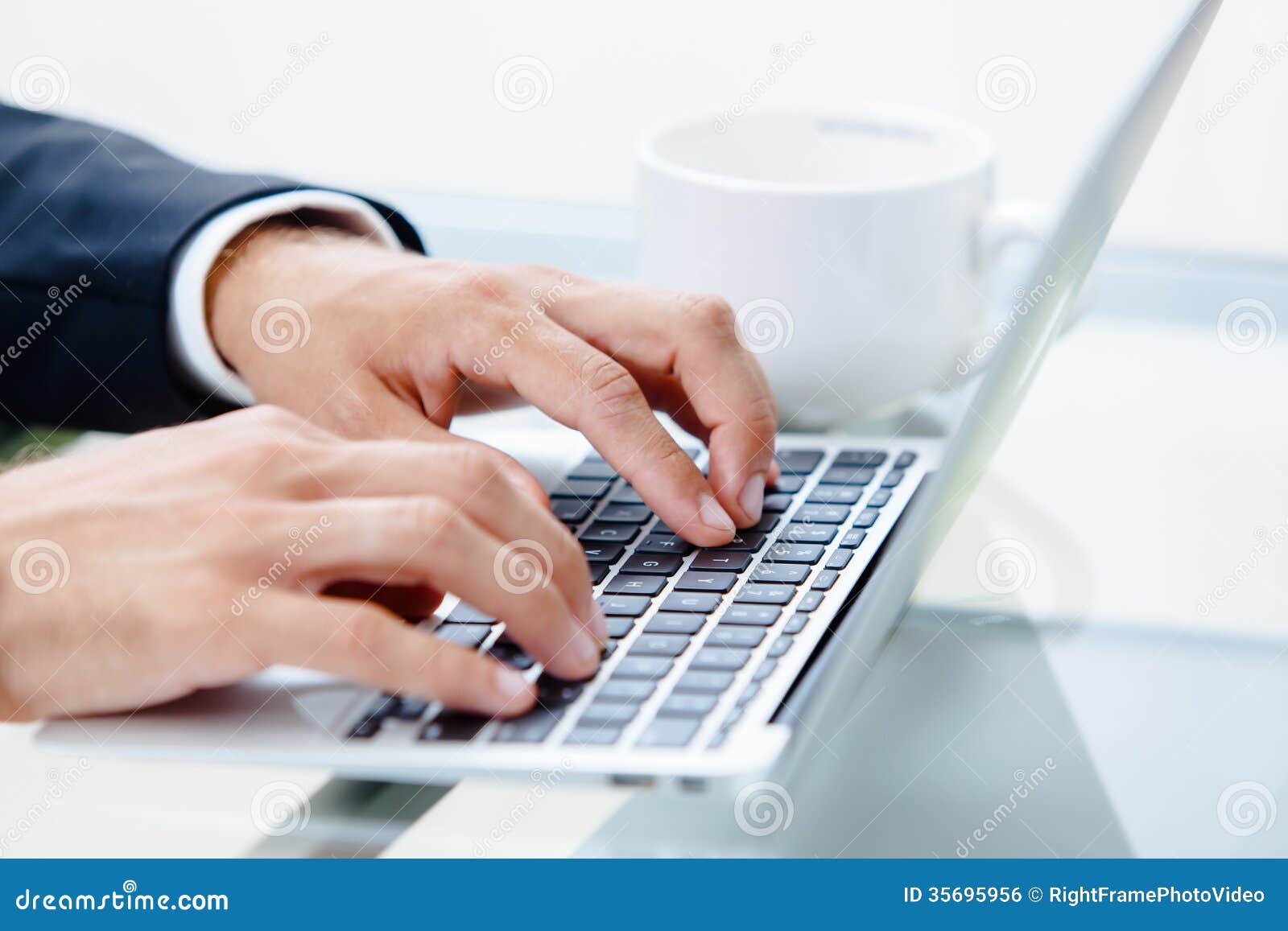 Working with laptop stock photo. Image of business, hands - 35695956