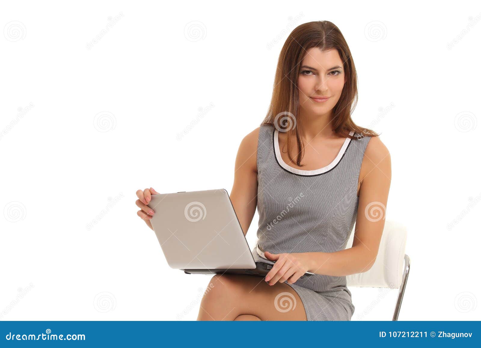 Working at the laptop. stock image. Image of female - 107212211