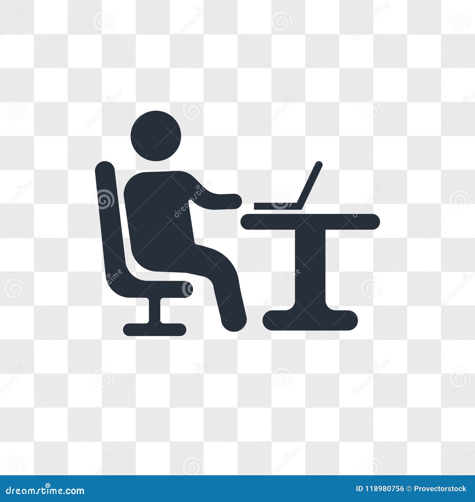 Working with Laptop Vector Icon Isolated on Transparent Background ...