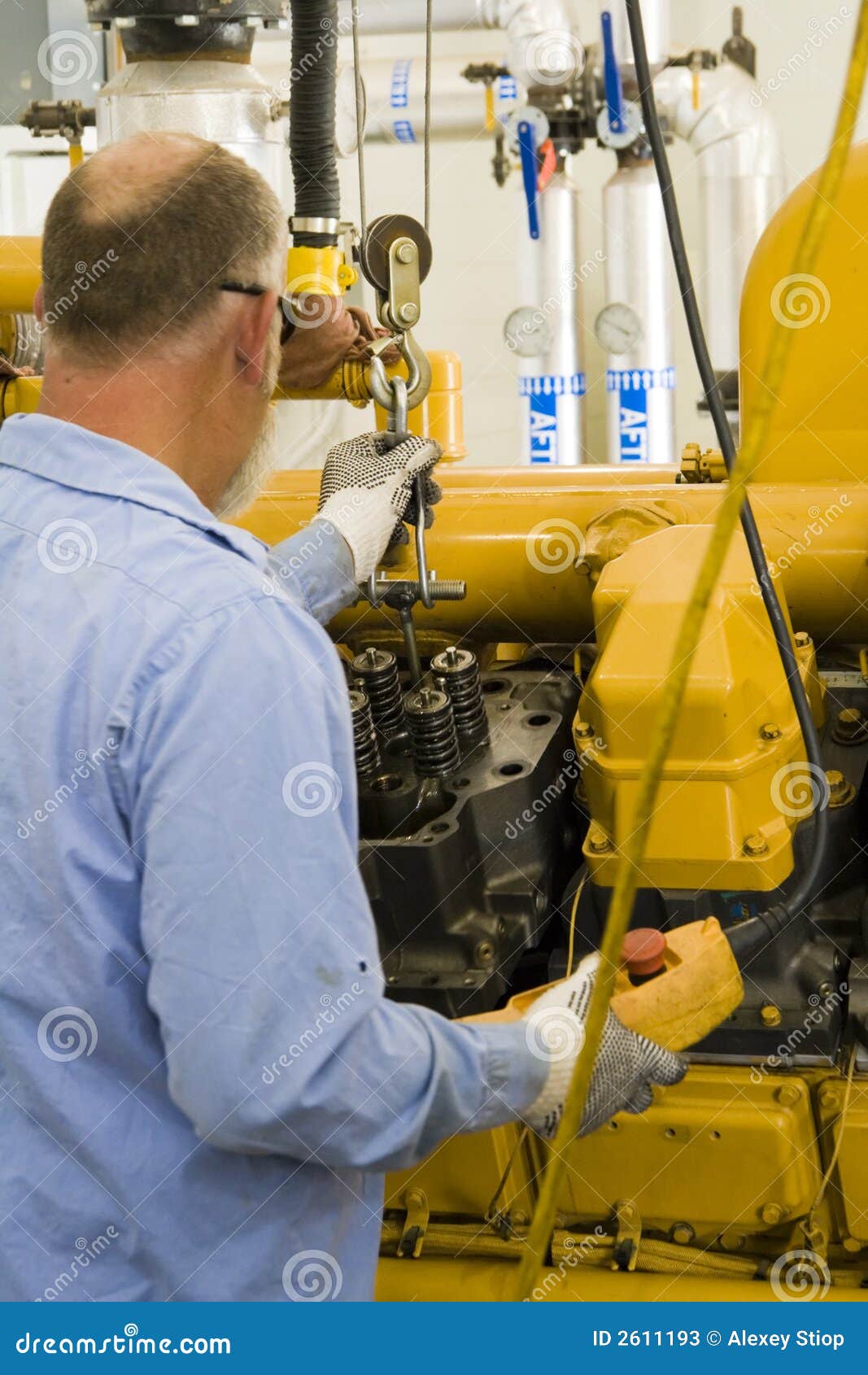 Working with large engine stock image. Image of combustion - 2611193