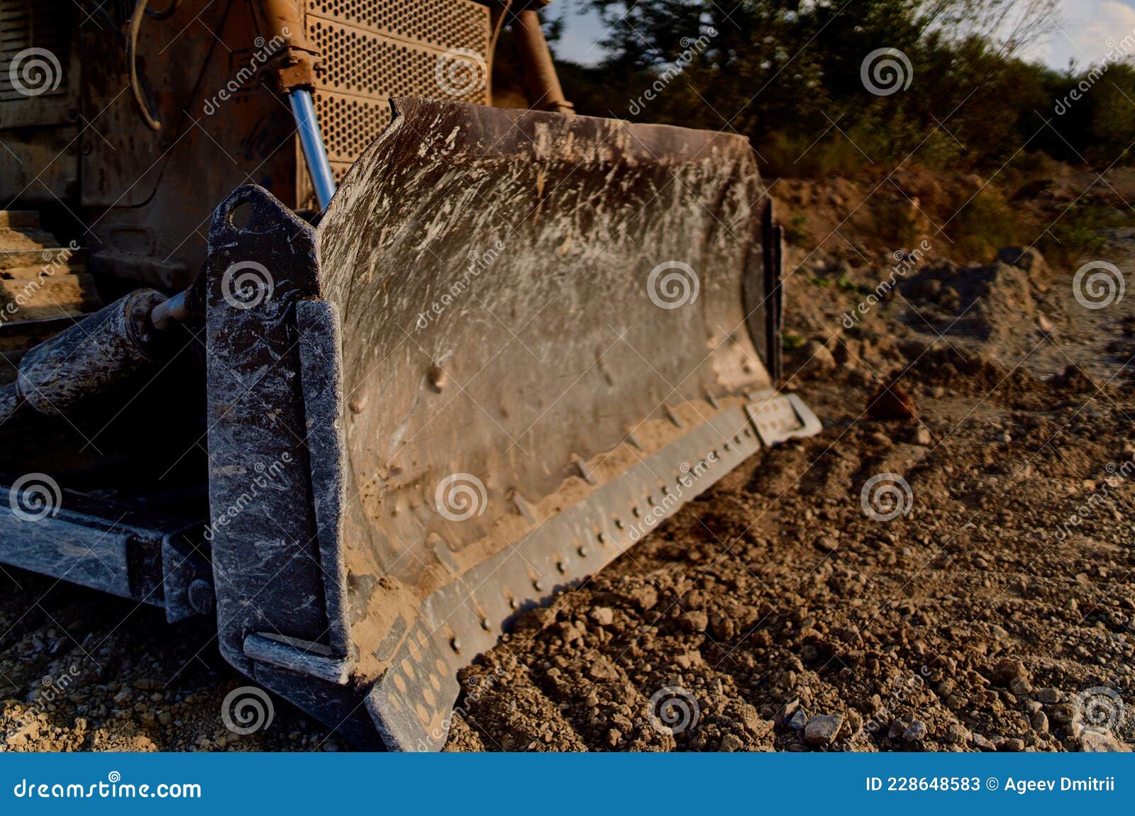 Working Large Machine Excavator Ground Leveling Construction Stock ...