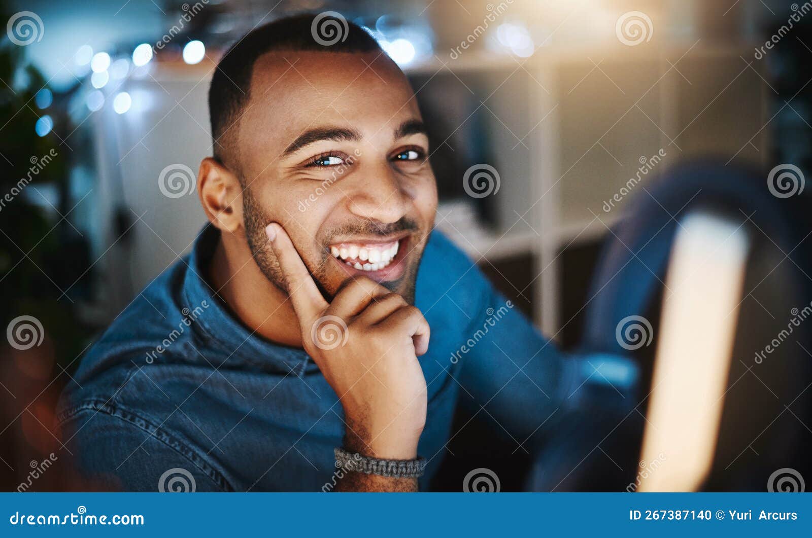 Working Late Is A Breeze Portrait Of A Young Businessman Using A Computer During A Late Night