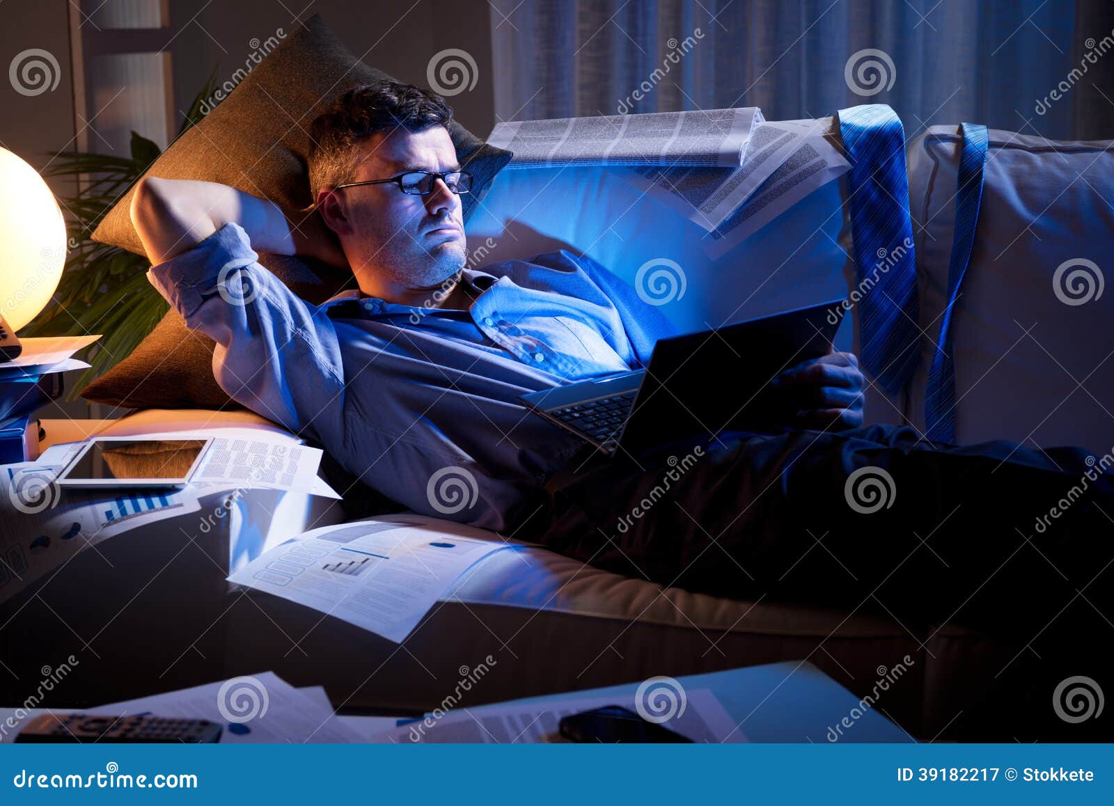Working late at night stock image. Image of computer - 39182217
