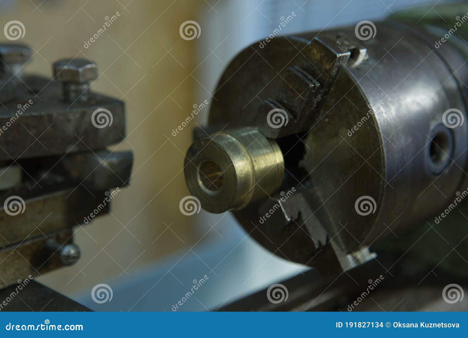 Working on a Lathe. the Machine is Ready for Work Stock Photo - Image ...