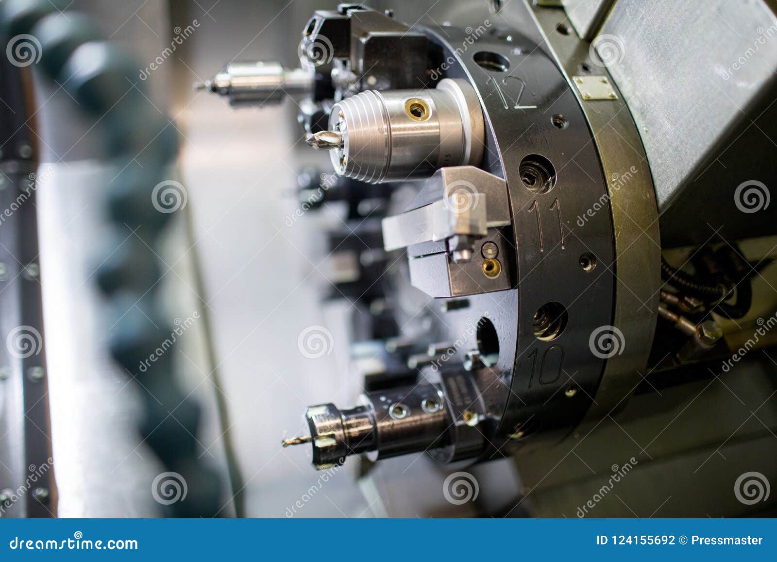 Modern lathe machine stock photo. Image of machining - 124155692