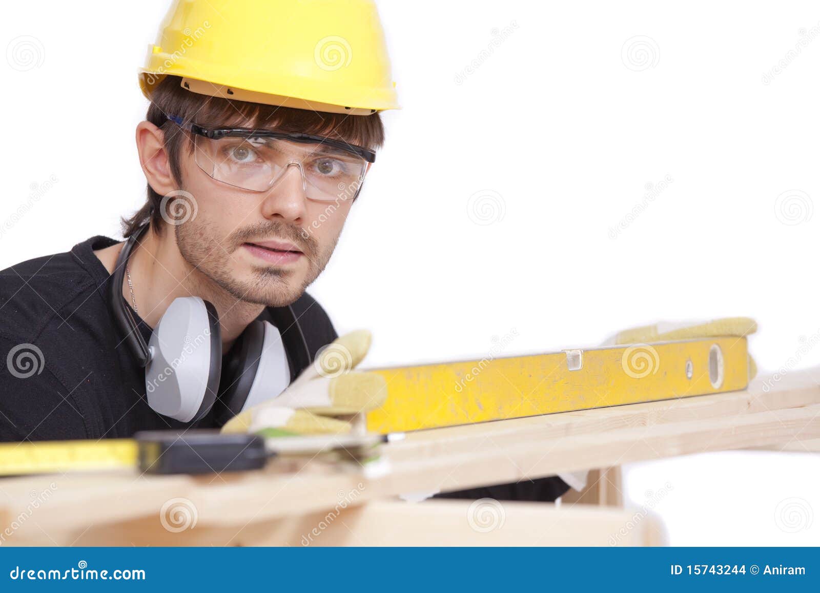 Working with level stock photo. Image of isolated, portrait - 15743244