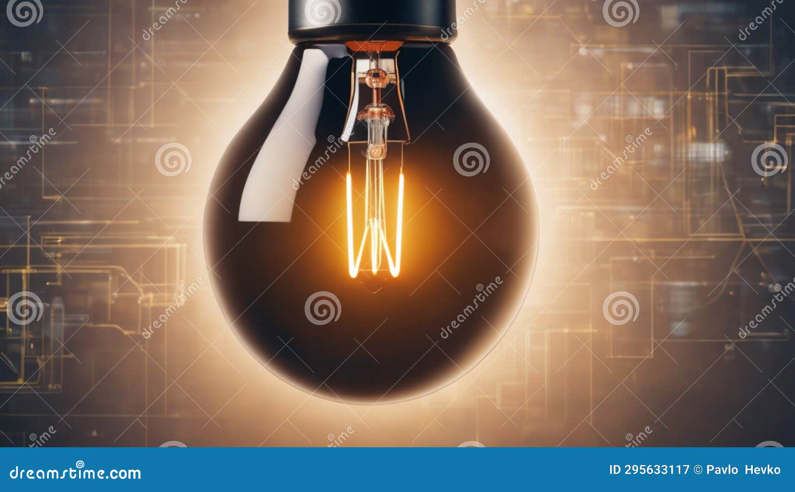 A Working Light Bulb and Digital Technology, the Latest Technology ...