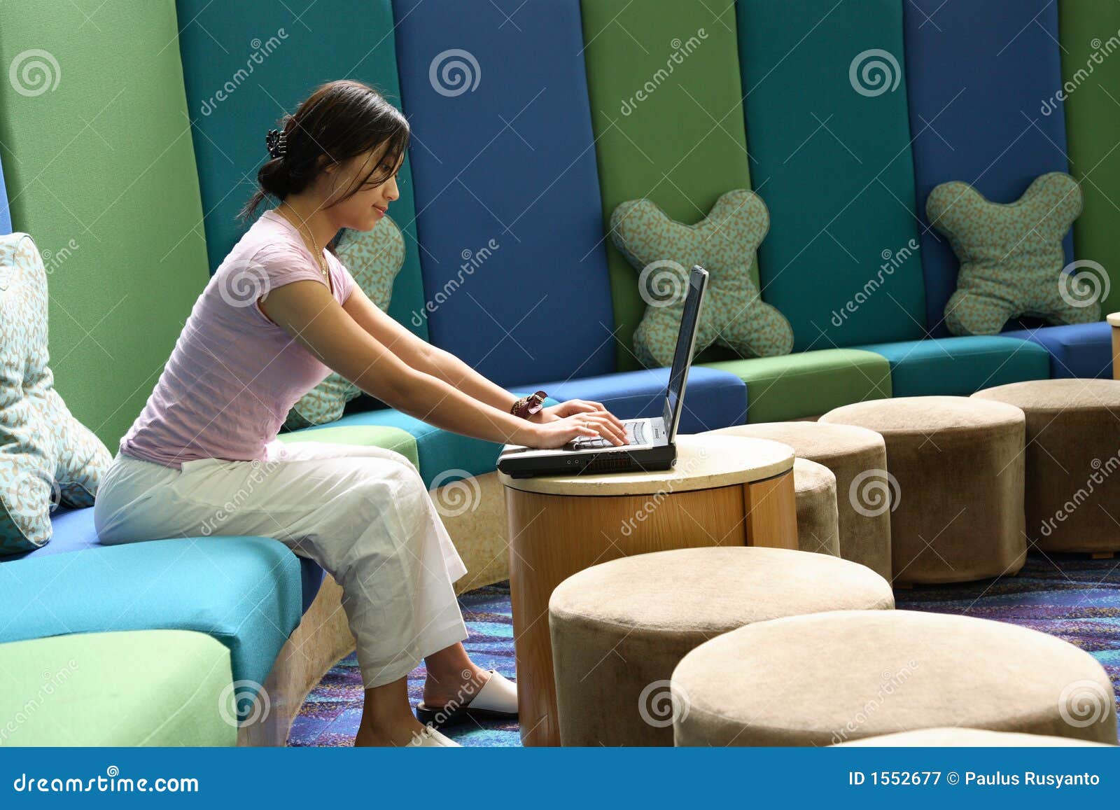 Working at Lobby stock image. Image of horizontal, technology - 1552677
