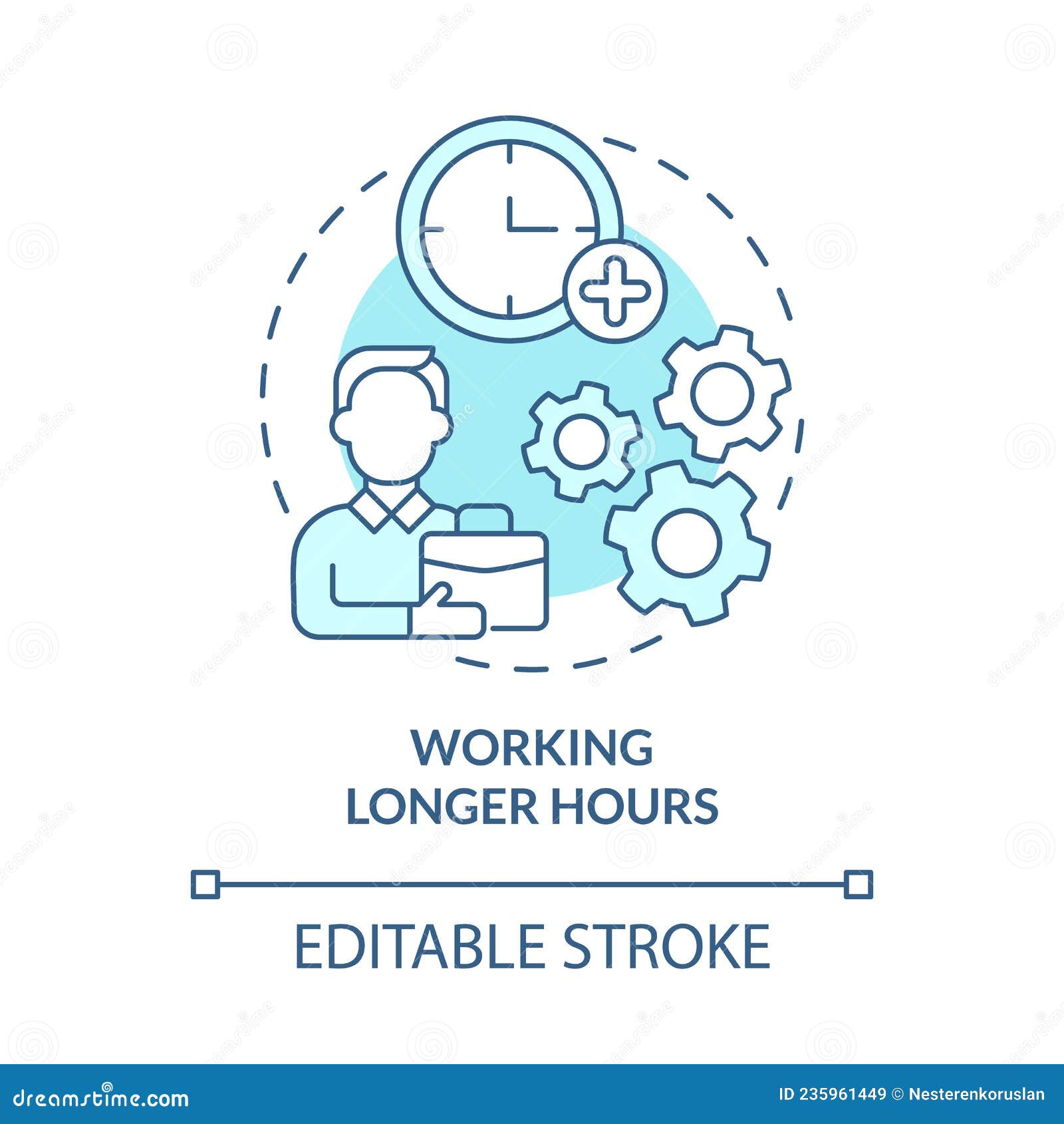 Working Longer Hours Method Concept Icon Stock Vector - Illustration of ...